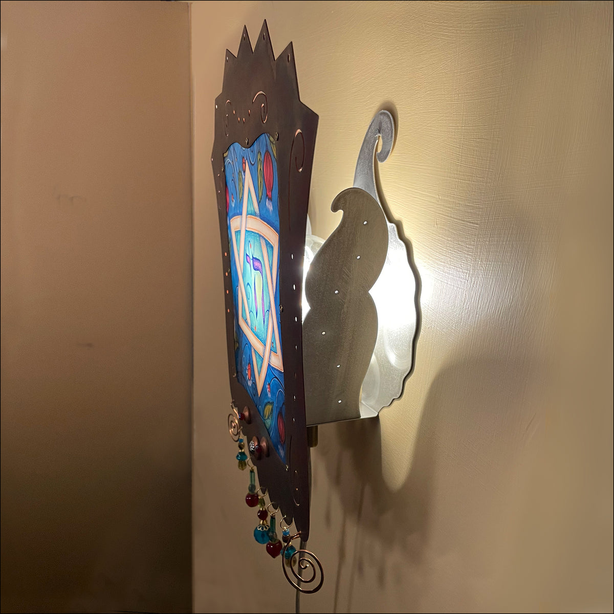 Star of David Sconce, copper - SOLD OUT – Bella Luz Studio